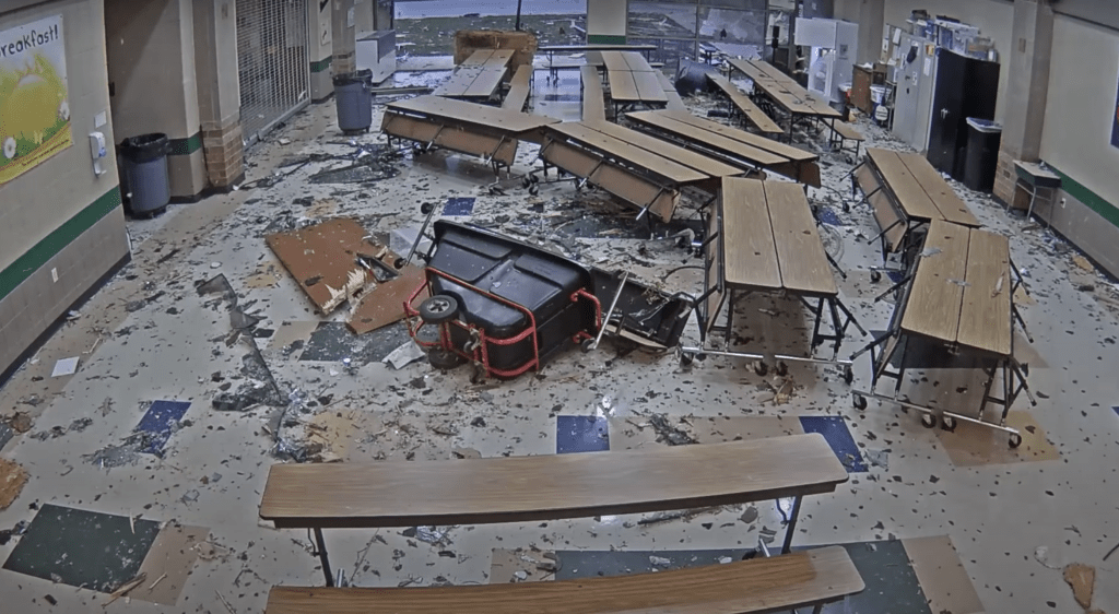 School security cameras capture wrath of Andover, Kansas EF-3 tornado